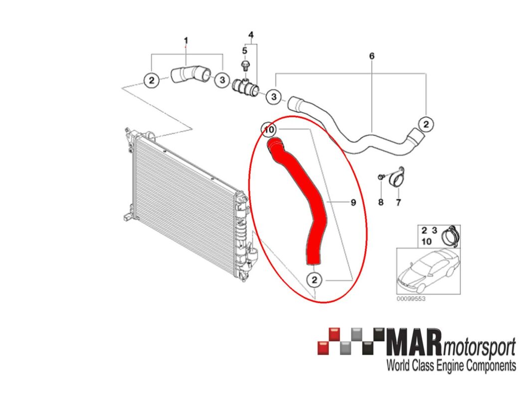 MINI R52 | R53 | Cooper S | JCW | W11B16 | Bottom Lower Radiator Hose ...